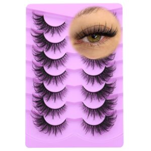 false eyelashes fairy cat eye lashes mink fluffy fox eye lashes wispy dramatic eyelashes 20mm fake lashes 7 pairs pack by alice