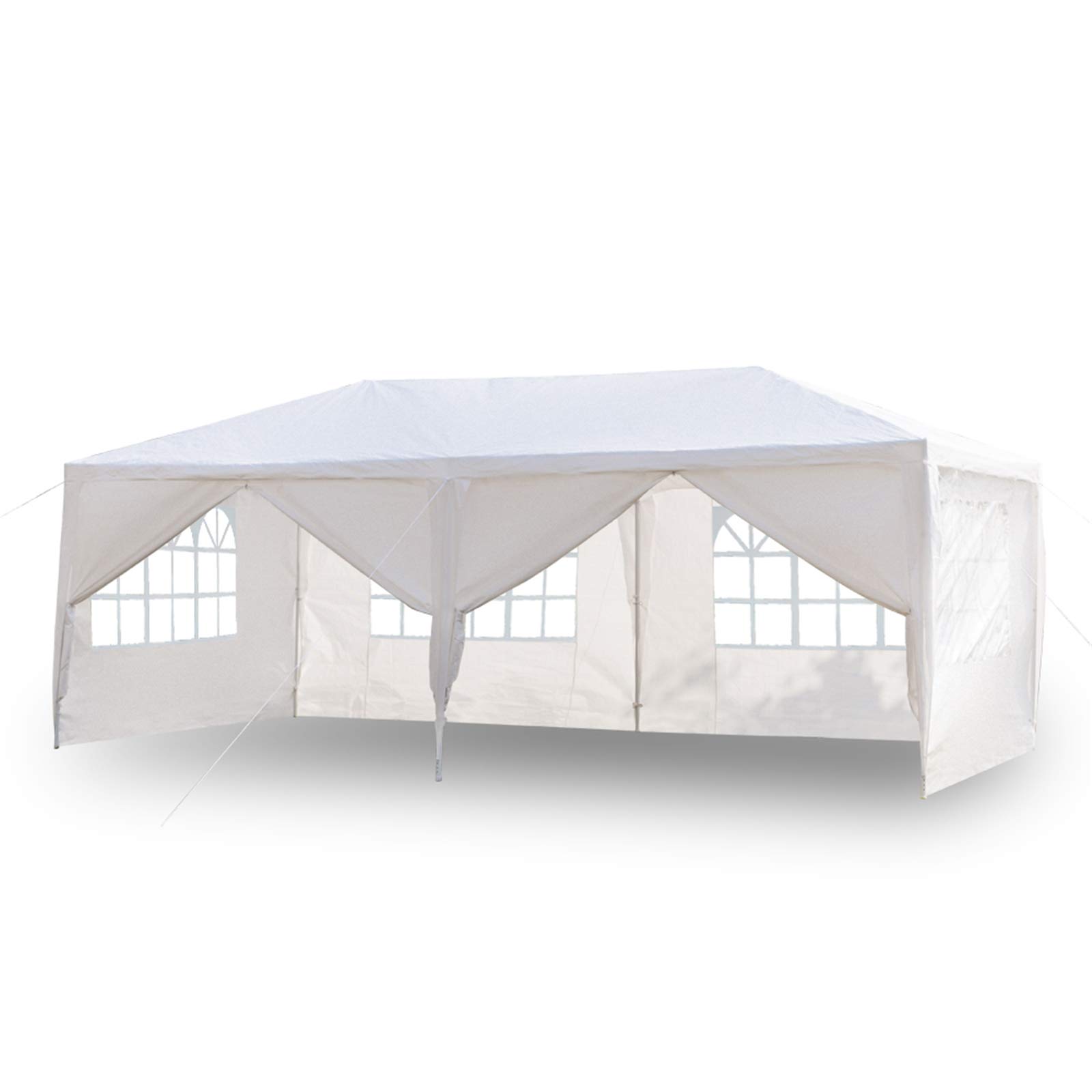 10' x 20'x 8.5'Outdoor White Waterproof Gazebo Canopy Tent with 4 Removable Sidewalls and Windows Heavy Duty Tent for Party Wedding Events Beach BBQ