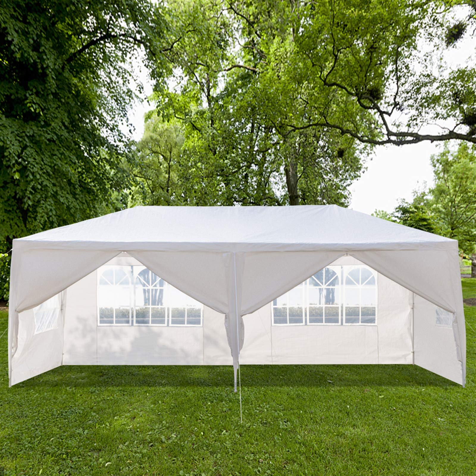 10' x 20'x 8.5'Outdoor White Waterproof Gazebo Canopy Tent with 4 Removable Sidewalls and Windows Heavy Duty Tent for Party Wedding Events Beach BBQ