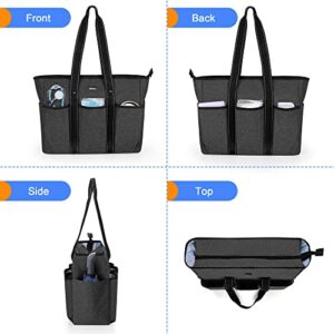 Damero Nurse Bags with Inserts for Work, Nursing Bag Multiple Pockets Clinical Bag for Nursing Students, Nurse Tote Bags Women Laptop Bag for Nurse Accessories, Black