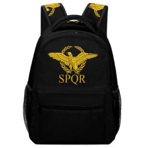 roman empire senate spqr flag laptop backpack fashion shoulder bag travel daypack bookbags for men women