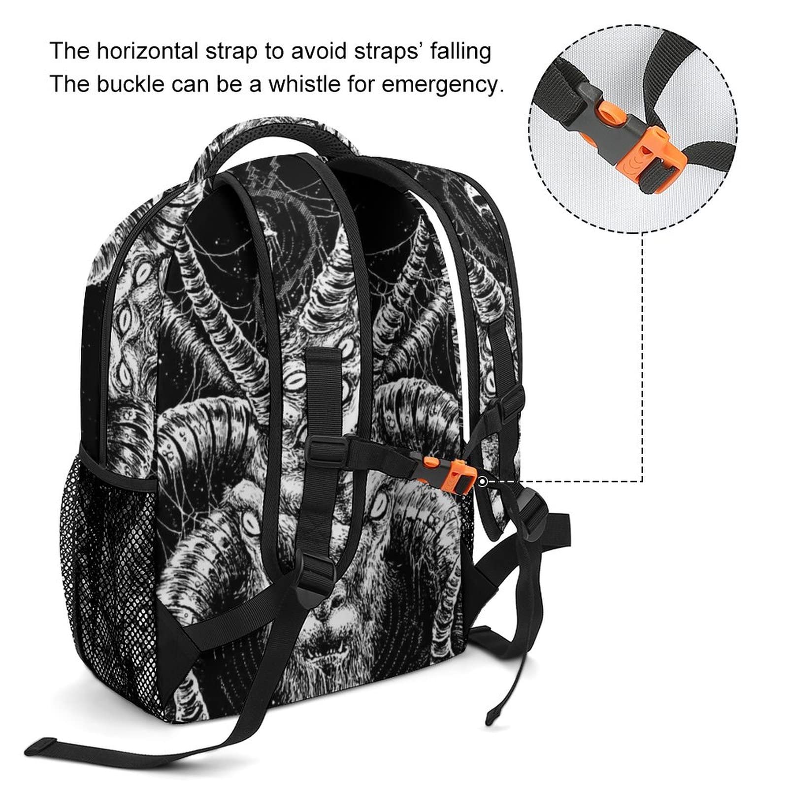 Baphomet Satan Goat Laptop Backpack Fashion Shoulder Bag Travel Daypack Bookbags for Men Women