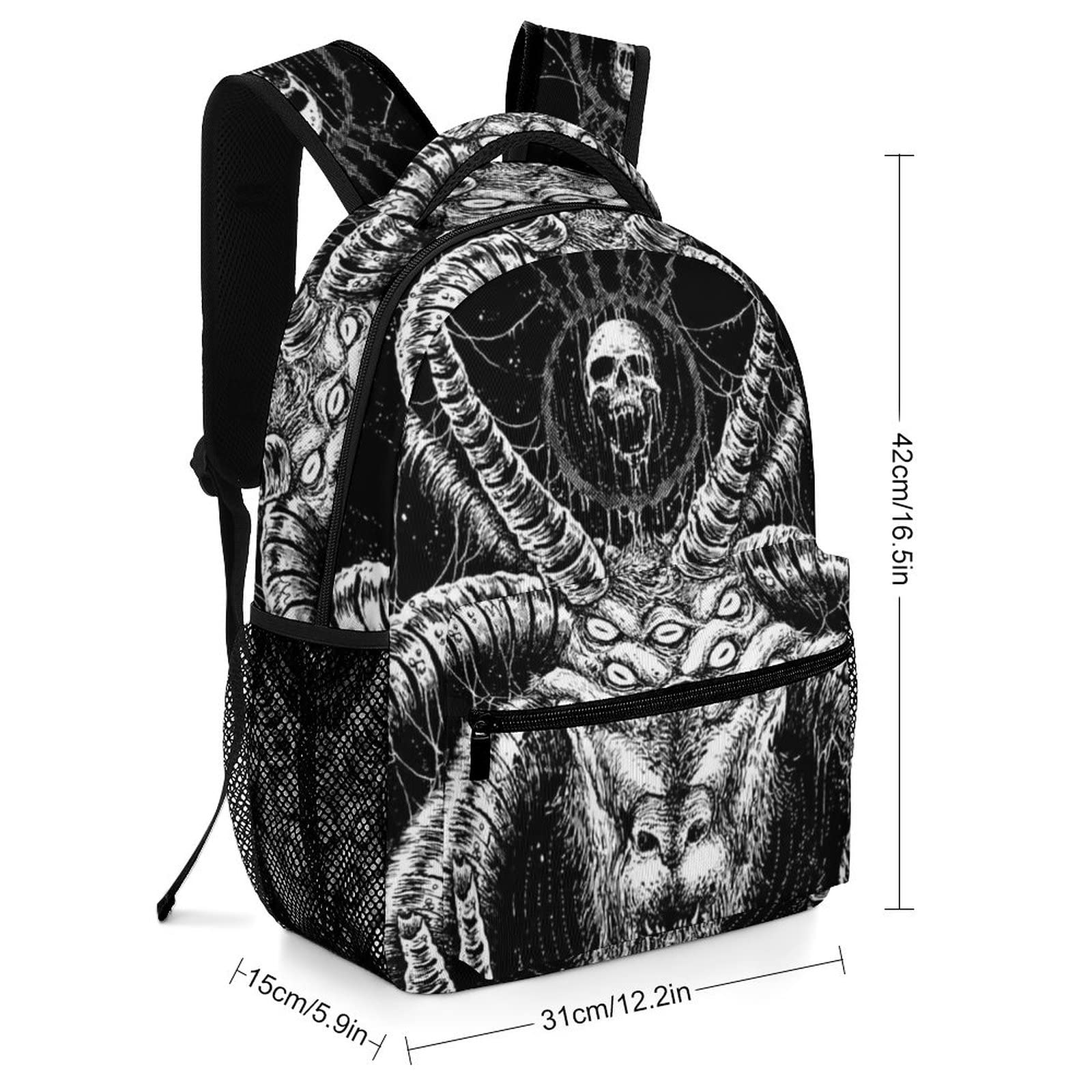 Baphomet Satan Goat Laptop Backpack Fashion Shoulder Bag Travel Daypack Bookbags for Men Women