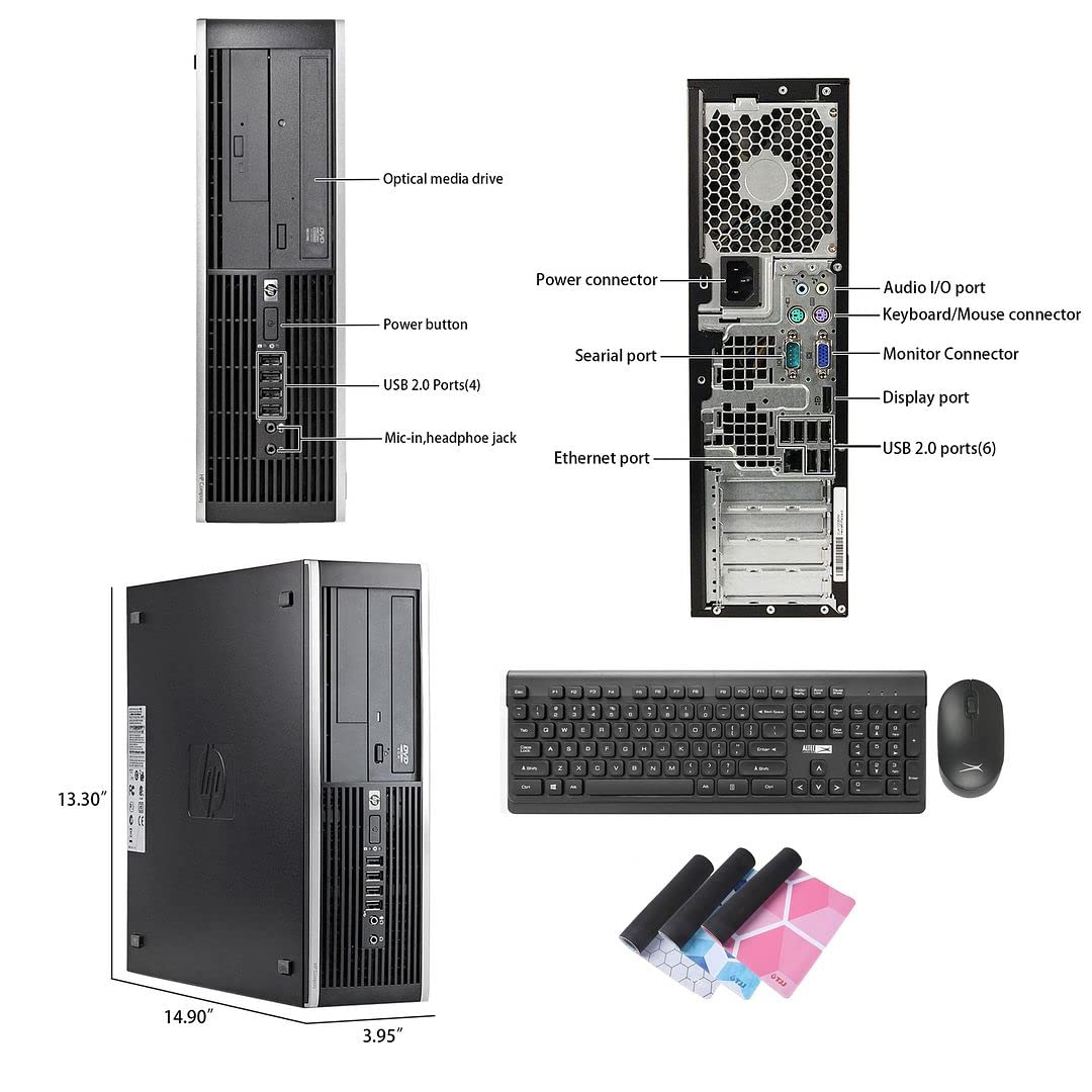 HP Compaq 6200 Pro SFF Desktop PC,Business Small Form Factor Computers,i7 Refurbished Windows 10 Desktop,16GB RAM,1TB SSD + 500GB HDD,DVDRW,DP,HDMI,WiFi,BT,VGA,Wireless K&M+TJJ Mouse Pad(Renewed)