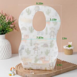 Roeoi Disposable Baby Feeding Bibs, Leakproof Liner and Waterproof Toddler Bibs with Food Catcher Pocket, Great for Outing and Traveling (10 PCS)