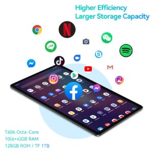 Blackview Android 12 Tablet, 10GB RAM 128GB ROM 1TB Expand 10 inch Tablet Tab 7 Pro, FHD 1920*1200 Display 13MP Camera Dual Band 5G WiFi Tablet Computer, 6580mAh GPS Cheap Tablets, Space Gray