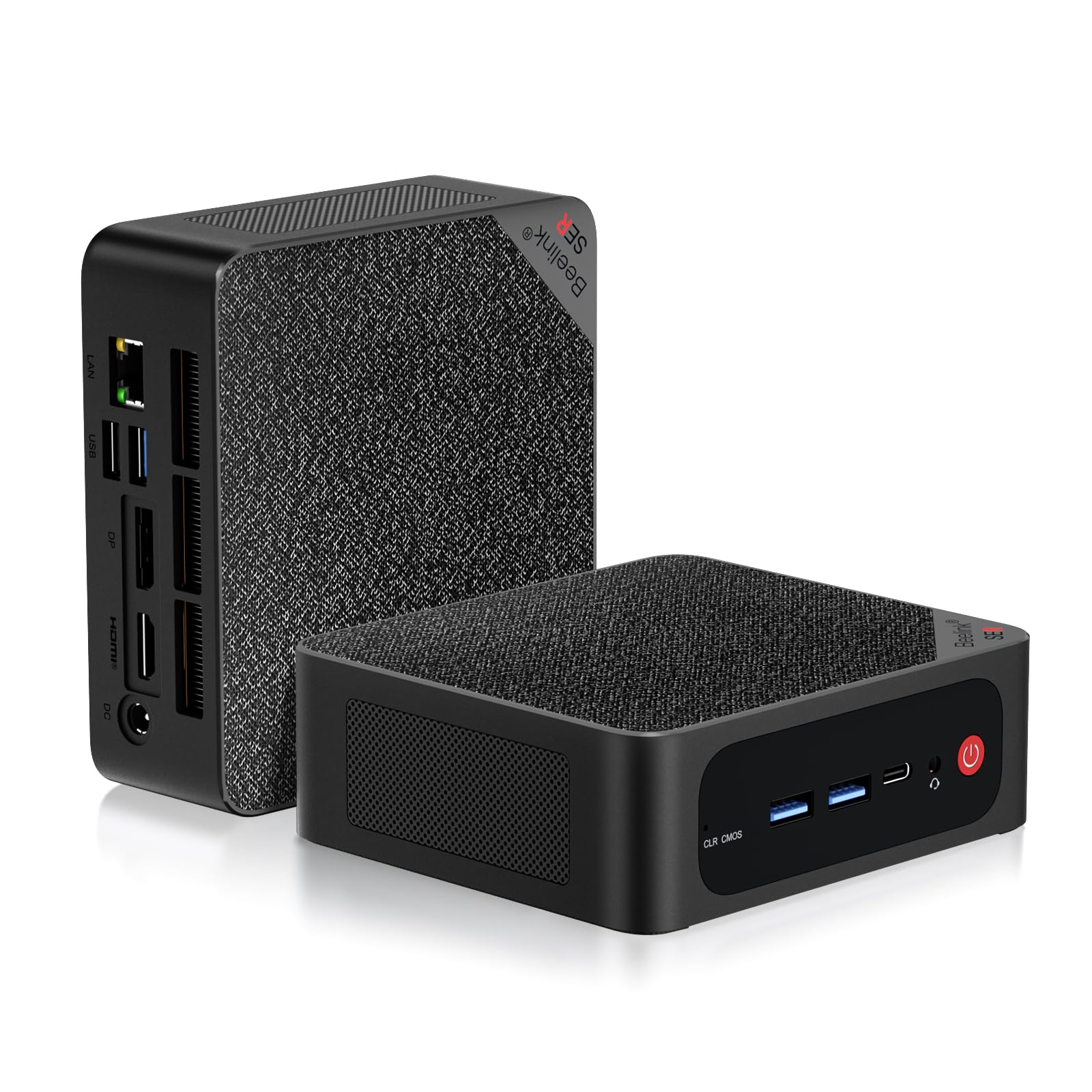 Beelink SER5 MAX Mini PC, AMD Ryzen 7 5800H (8C/16T, up to 4.4GHz), 16GB RAM 500GB PCle3.0 SSD, Mini Gaming Computer Support 4K Triple Display/WiFi6/BT5.2/USB3.2/DP+HDMI/Type-C