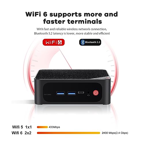 Beelink SER5 MAX Mini PC, AMD Ryzen 7 5800H (8C/16T, up to 4.4GHz), 16GB RAM 500GB PCle3.0 SSD, Mini Gaming Computer Support 4K Triple Display/WiFi6/BT5.2/USB3.2/DP+HDMI/Type-C