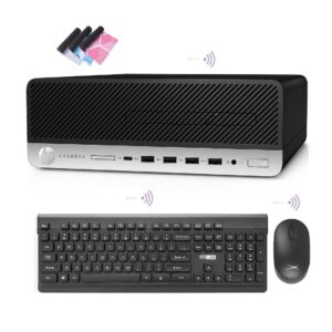 hp desktop pc prodesk 600 g4 windows 11 sff computer,i5 small form factor business desk top 16gb ram 256gb nvme m.2 ssd + 1tb hdd,wifi,bt,hdmi,dp,dvd,usb-c,altec wireless k&m + tjj mouse pad(renewed)