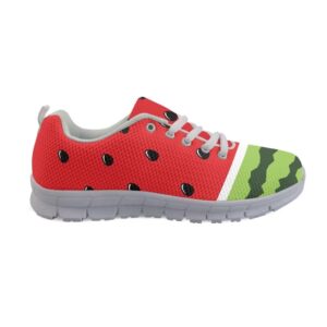 Women Tennis Shoes Watermelon Non Slip Comfortable White Sole Lace Up Lightweight Sneaker