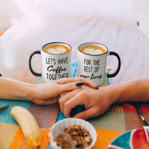 Maustic Let's Have Coffee Together for the Rest of Our Lives Coffee Mugs Set, Engagement Wedding Newlywed Gifts for Couples, His and Hers Mr and Mrs Gifts, Bridal Shower Gifts, 11 Oz