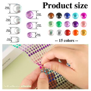 1600 Pcs 3/4/5/6 mm Self Adhesive Face Gems Rhinestones, Face Jewels Diamonds Sticky Gems for Makeup Hair Crafts Halloween Decorations