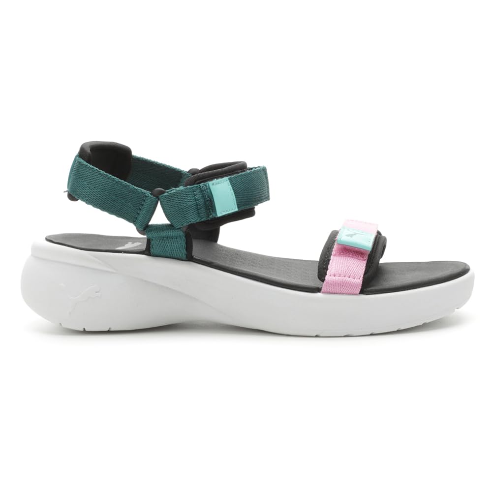 PUMA Sportie Sandal Vola Green Lagoon/Pink Mist/Puma Black/Electric Peppermint 7 B (M)