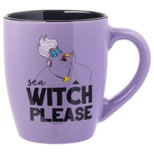 silver buffalo disney villains ursula sea witch please jumbo curved ceramic mug, 25 ounces