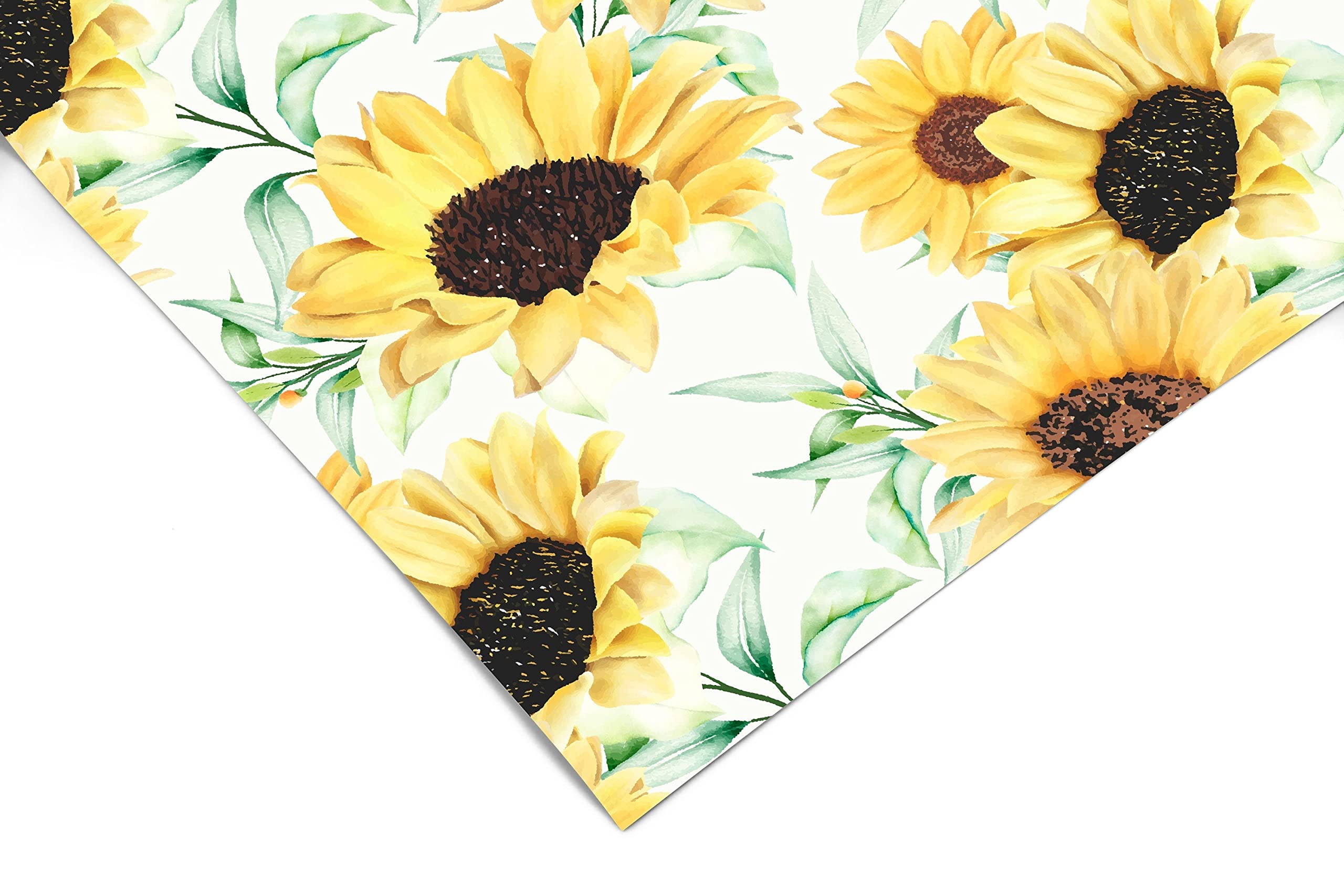 Contact Paper Sunflower Floral | Shelf Liner | Drawer Liner | Peel and Stick Paper 1200 12in x 72in (6ft)