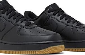 Nike Men's Air Force 1 Low '07 Sneaker, Black/Gum Light Brown/Black, 11.5