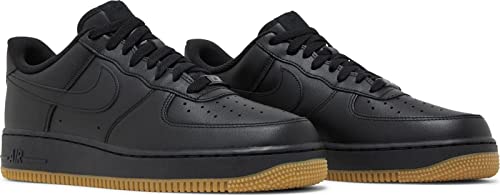 Nike Men's Air Force 1 Low '07 Sneaker, Black/Gum Light Brown/Black, 11.5