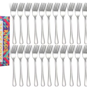 24 Pieces forks silverware, Food Grade Stainless Steel Forks Silverware, Metal Forks Set for Home Kitchen Restaurant, Cutlery Flatware Forks, Mirror Polished & Dishwasher Safe - 8 Inch