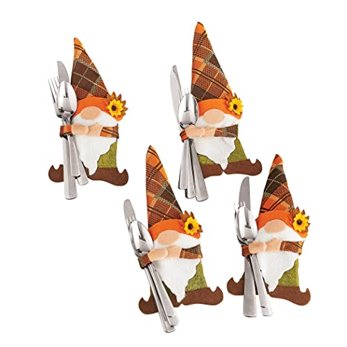 Fall Gnome Silverware Holder 8-Piece Set 4.8 X 5.2 0.2 Multi Color