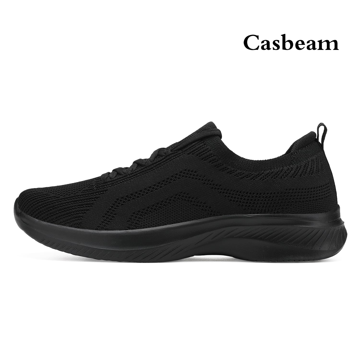 Casbeam Womens Running Shoes Ladies Slip on Tennis Walking Sneakers Lightweight Breathable Comfort Work Gym Trainers Stylish Shoes All Black Size US 9