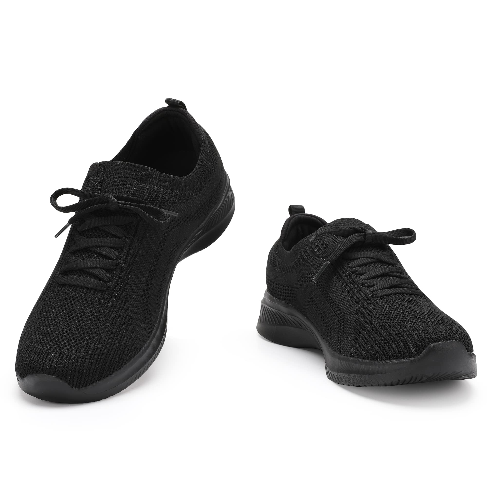 Casbeam Womens Running Shoes Ladies Slip on Tennis Walking Sneakers Lightweight Breathable Comfort Work Gym Trainers Stylish Shoes All Black Size US 9