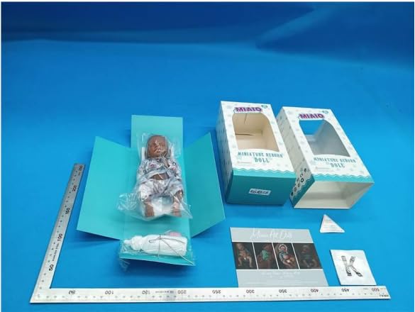 Miaio 7" Micro Preemie Full Body Silicone Black Baby Doll Girl Lifelike Mini Reborn Doll