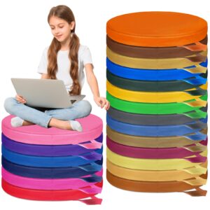 20 pack round floor cushions for classroom 15 inch flexible seating with handles colored students floor foam seating cushions for kids adults daycare school kindergarten home office chair supplies