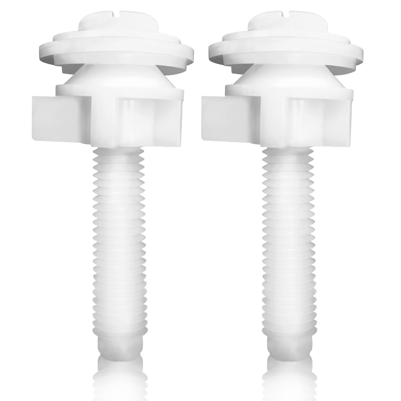 BLMHTWO 2 Pieces Toilet Seat Bolts and Nuts, Toilet Seat Screws Replacement Toilet Seat Bolts Includes Nuts and 28mm Gasket Plastic Toilet Seat Replacement for Most Toilet Seats (White)