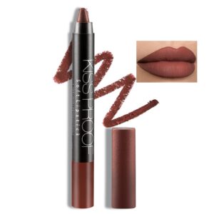 boobeen matte lipstick pencil lip crayon stick matte velvet lipgloss creamy lip liner full coverage high pigment waterproof non-fade lipstick for women, matte lip stain with smooth makeup