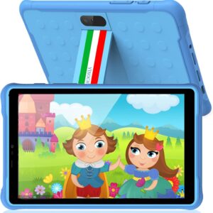 YINOCHE Kids Tablet 8 inch Tablet for Kids 64G Toddler Tablet for Toddlers with Parental Control Children's Tablet with case Included Dual Camera Support YouTube Netflix for Boys (Blue)