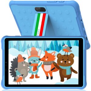 YINOCHE Kids Tablet 8 inch Tablet for Kids 64G Toddler Tablet for Toddlers with Parental Control Children's Tablet with case Included Dual Camera Support YouTube Netflix for Boys (Blue)