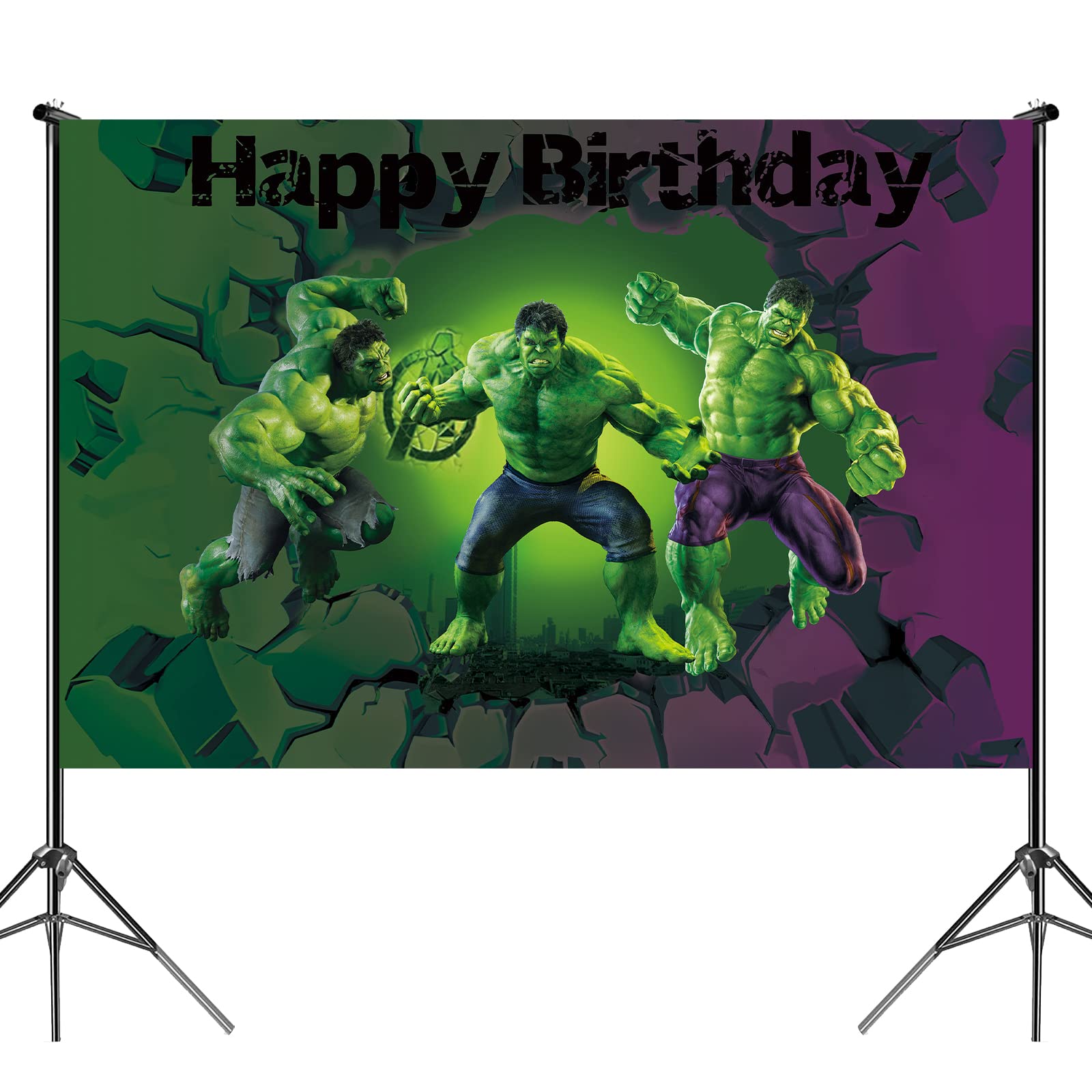 Hulk Birthday Party Supplies Decorations, Hulk Theme Backdrop, Tablecloth Balloons Kit Cups Plates Napkins Tableware Set for Kids Birthday Party Supplies