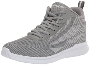 propet women's travelbound hi sneakers, grey, 7 xx-wide us