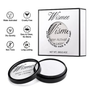 Wismee Professional Face Paint Body Paint, Water Based Body Paint Full Coverage for Adults Children Cosplay Corpse Bride SFX Costumes Festivals Makeup-White