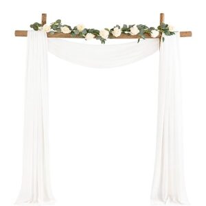 socomi wedding arch draping fabric 1 panel 29" x 19ft ivory sheer chiffon curtain drapes 6 yards for wedding ceremony birthday party decoration