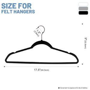 HOUSE DAY Black Velvet Hangers 60 Pack, Velvet Clothes Hangers Non Slip Felt Hangers, Heavy Duty Coat Hangers for Closet, Ultra Slim Hangers Black Hangers Space Saving Hangers for Suits, Shirt