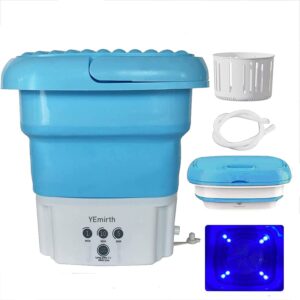 yemirth mini baby washing machine, travel washing machine 3 modes deep cleaning half automatic washing and drying in one energy saving, folding portable mini washing machine for home hotel rv