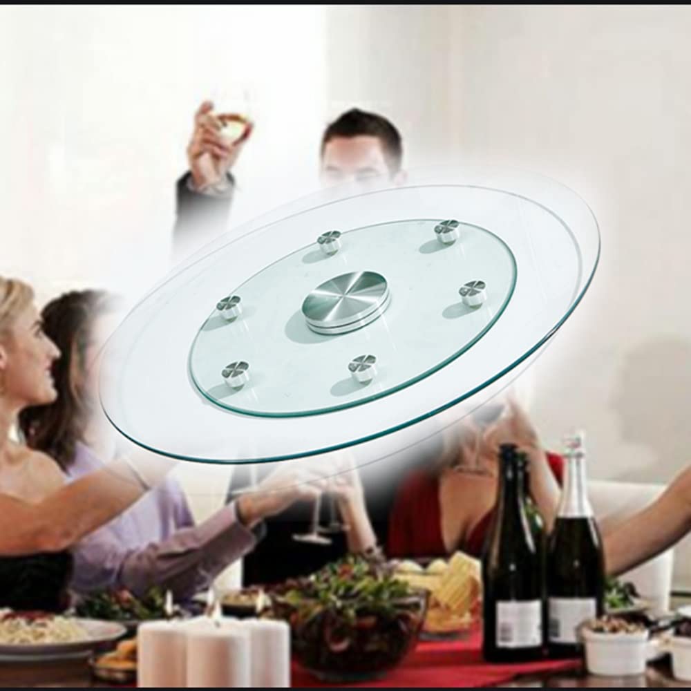 DIBAKO 36" Lazy Susan Glass Turntable,Tempered Glass Swivel Tray,Dining Table Rotating Plate,​Large Round Serving Board For Kitchen (Size : Thickened 90cm/36in)