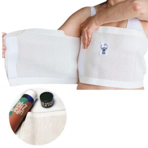 feliz wean chest binder for breastfeeding weaning baby- stretchable breathable adjustable breastfeeding essentials for stop nursing,breast tape to encourage milk reduction, body wrap (s/m, cream)