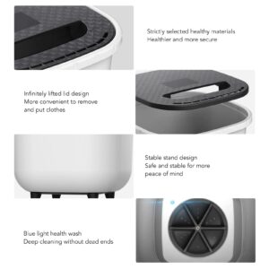 Kufoo Portable Washing Machine, 6L Mini Automatic Underwear Clothing Washer, 27W Small Deep Washing Laundry Machine, 30 Mins Automatic Shutdown for Home, Appartment, Travel and Dorms