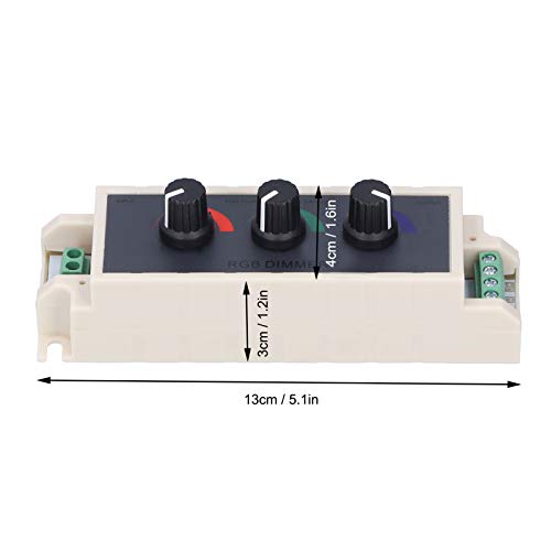 AUHX RGB Controller, 3‑Channel Adjustable RGB Knob Dimmer, for RGB Modules LED Strip Light