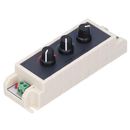 AUHX RGB Controller, 3‑Channel Adjustable RGB Knob Dimmer, for RGB Modules LED Strip Light