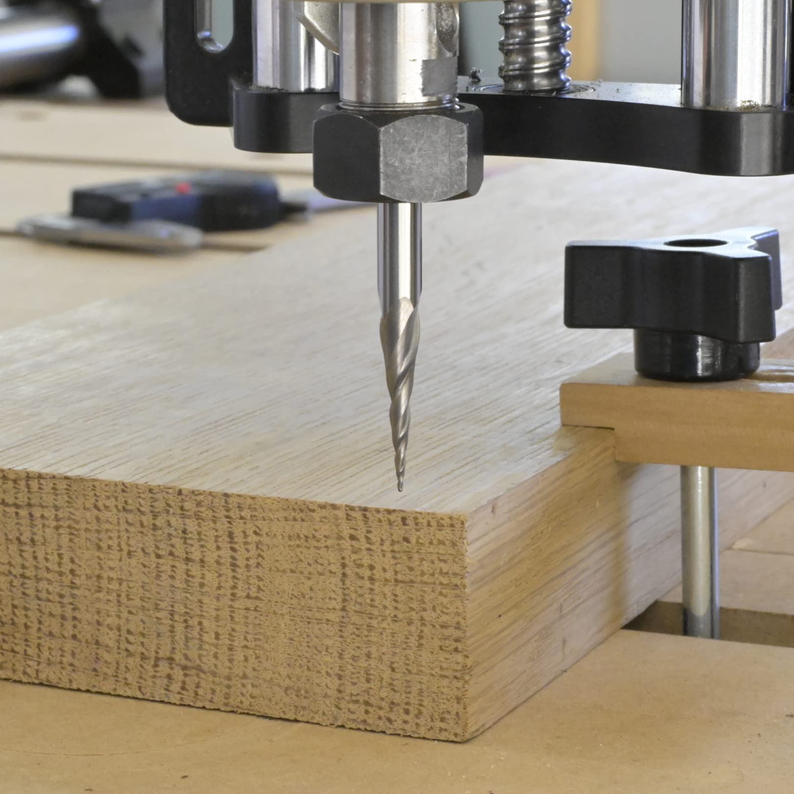 ROUTYBITS - 1/32” Tip Diameter (0.015 in Radius), Tapered Ball Nose Router Bit, 1/4 Inch Dia Shank, 6.3 Degree, Solid Carbide Spiral End Mill, 3D Carving and Engraving, CNC Router Bits