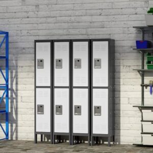 Fesbos Metal Lockers for Employees Steel Storage Locker with 2 Doors for Office School Gym Metal Storage Cabinets for Home, Office, Gym, School