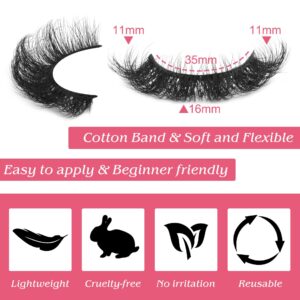 False Eyelashes D Curl Lash Strips Fluffy Wispy Mink Lashes Look Like Extensions Russian Strip Lashes Natural Look Volume Dramatic Short Fake Eye Lashes 16mm Pack pestañas postizas naturales 14 Pairs