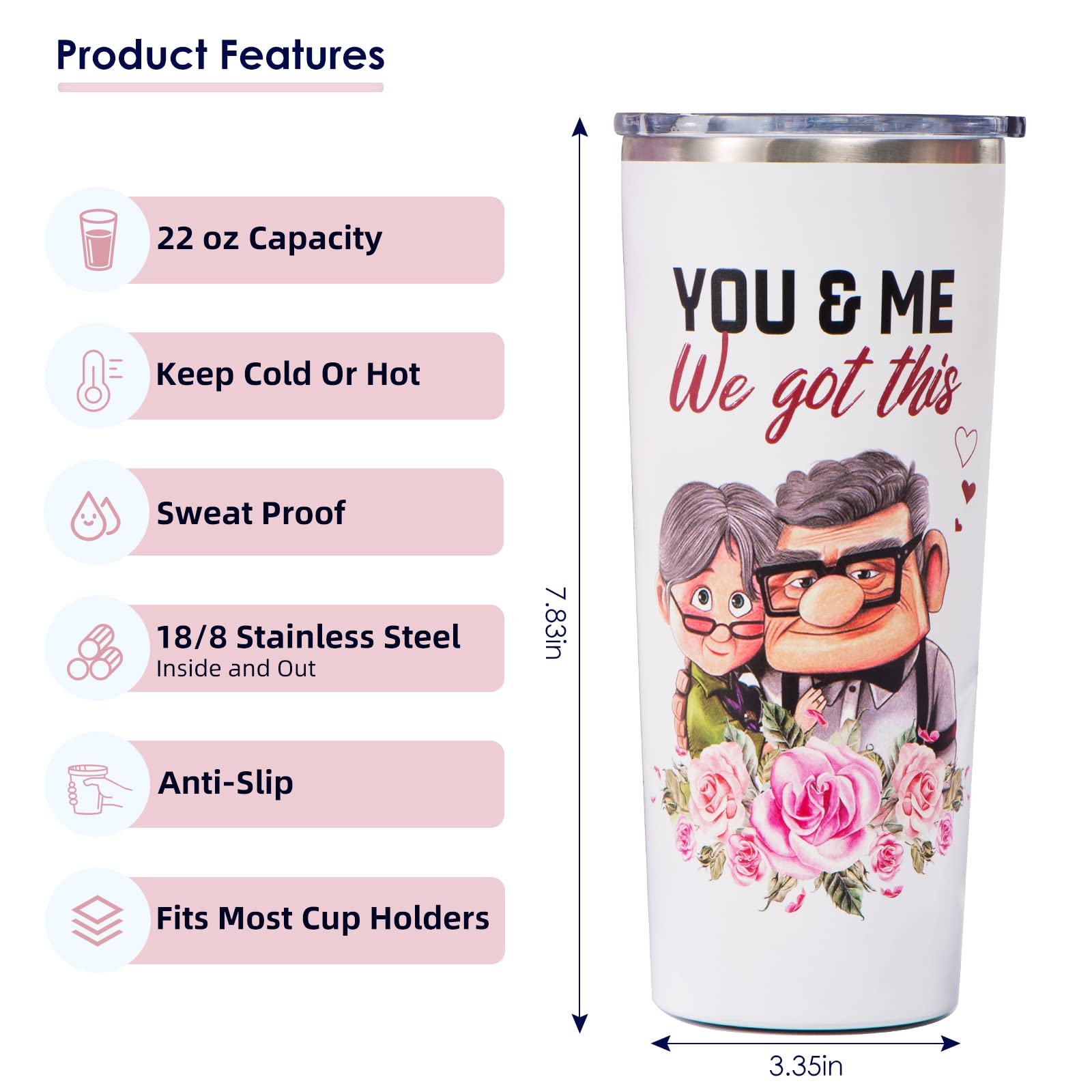 Koyatti Gift for Wife- Valentine's Day Gifts To My Wife Gifts Christmas Gifts for Wife Birthday Presents for Women I Love You Gifts for Her from Husband- 22oz Stainless Steel Tumbler