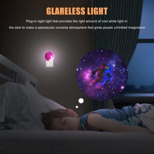 PEAKEDNESS Moon Plug-in LED Night Light, 3D Galaxy Moon Night Lights for Kids, 360° Rotating Plug, Cool White Moon Wall Light Nightlight Decor for Children, Nursery, Bedroom, Bathroom