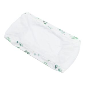 Changing Table, Easycare Soft Cotton, Beautifully Printed Changing Table Cover (Green Leaves, White Plush)