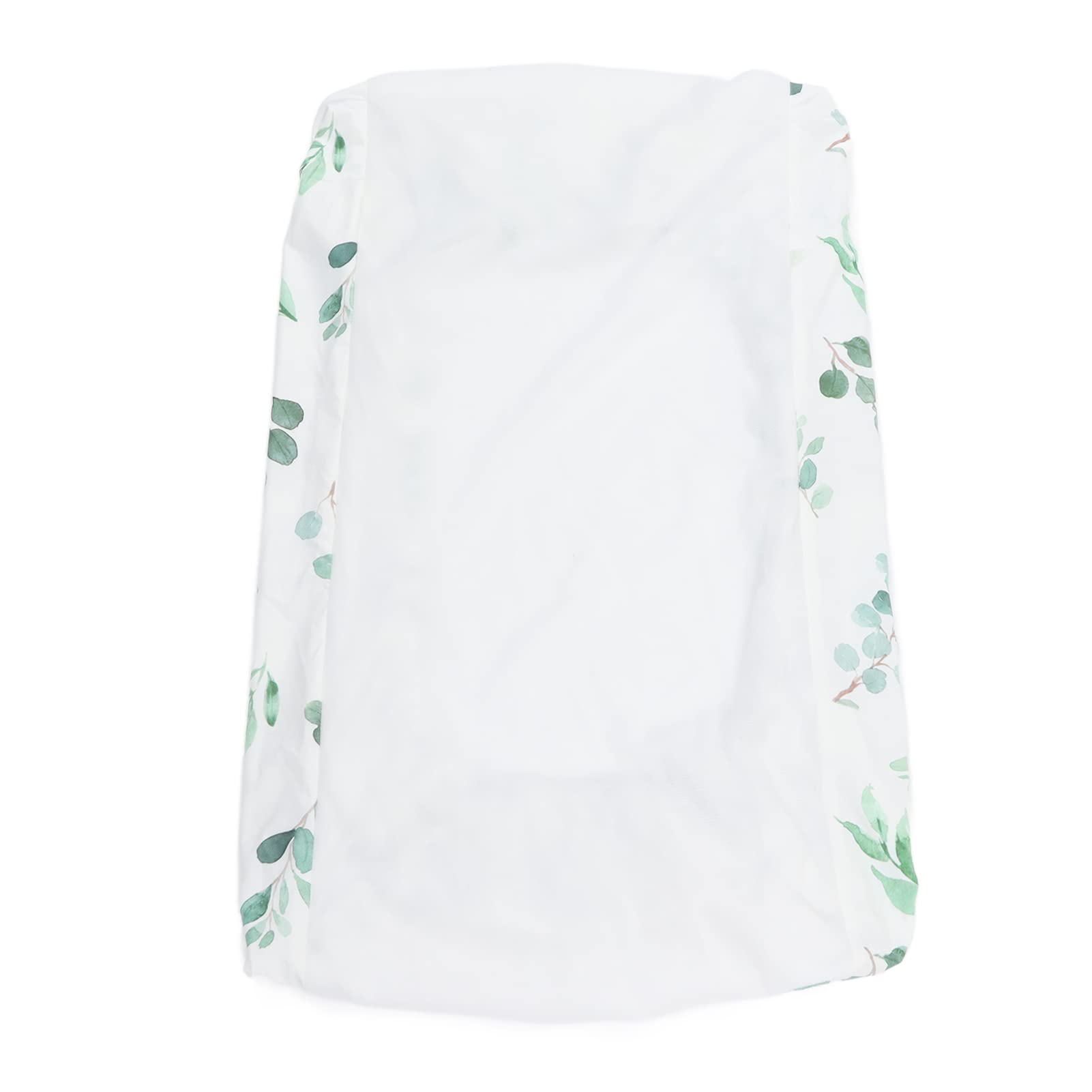 Changing Table, Easycare Soft Cotton, Beautifully Printed Changing Table Cover (Green Leaves, White Plush)