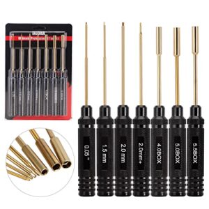 injora 7 pcs rc hex screw driver nut driver & phillips screwdriver tool set, rc car repair tool kit, allen wrenches sets, socket driver for 1/18 1/24 rc mini crawler car scx24 trx4m fcx24